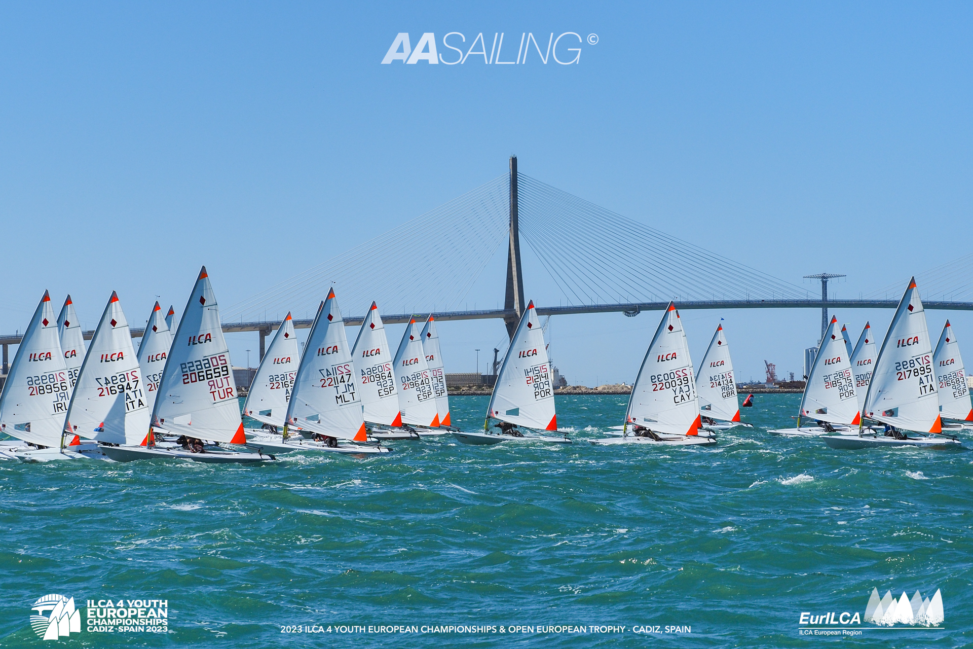 Race day 1 results at the 2023 ILCA 4 Youth Europeans in Cadiz